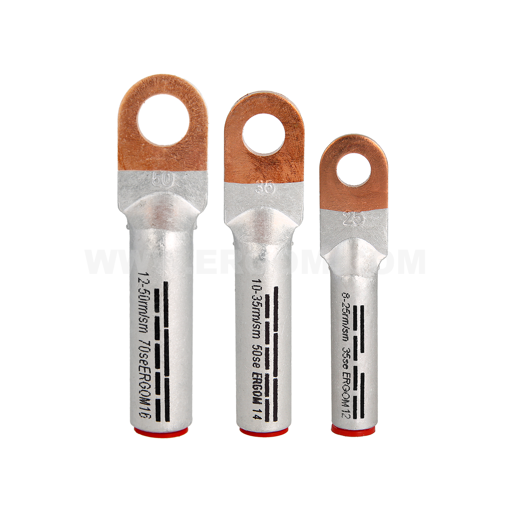 Aluminium-copper longitudinally sealed tubular cable lugs, TMA type