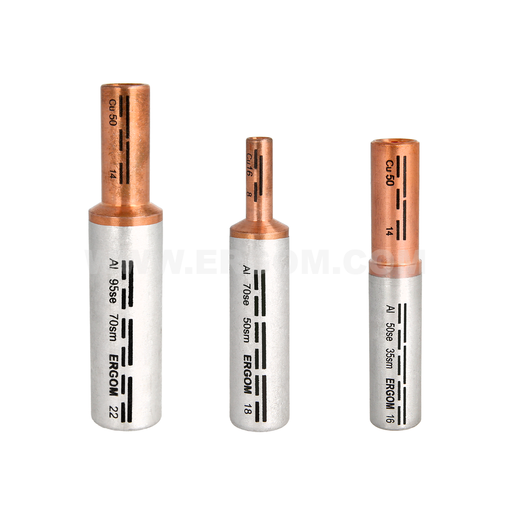 Aluminium-copper tubular cable connectors for sector-shaped conductors ...