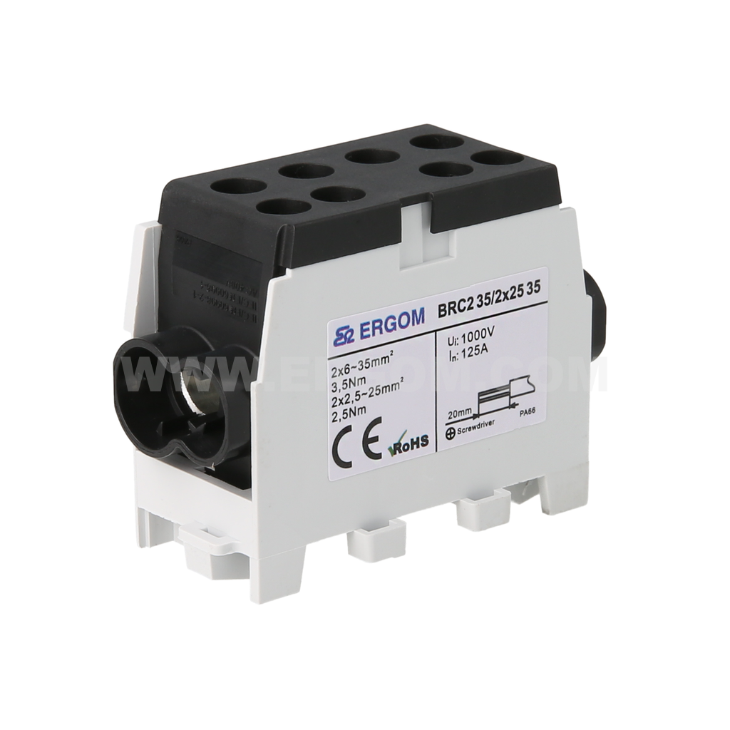Compact distribution blocks, BRC2 type 1000V - BRC2 35/2x25 35 BK (14 ...
