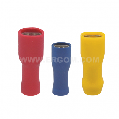 Fully insulated push-on female connectors, NCI...PCV type